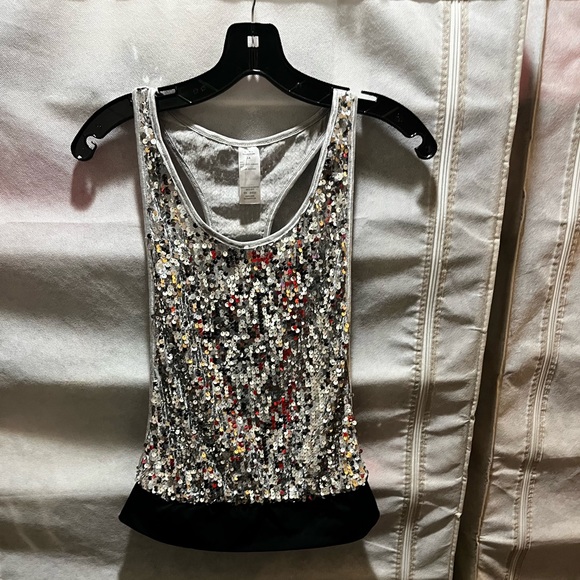 balera | Tops | Balera Glittery Silver Sequined Sleeveless Halter Top ...